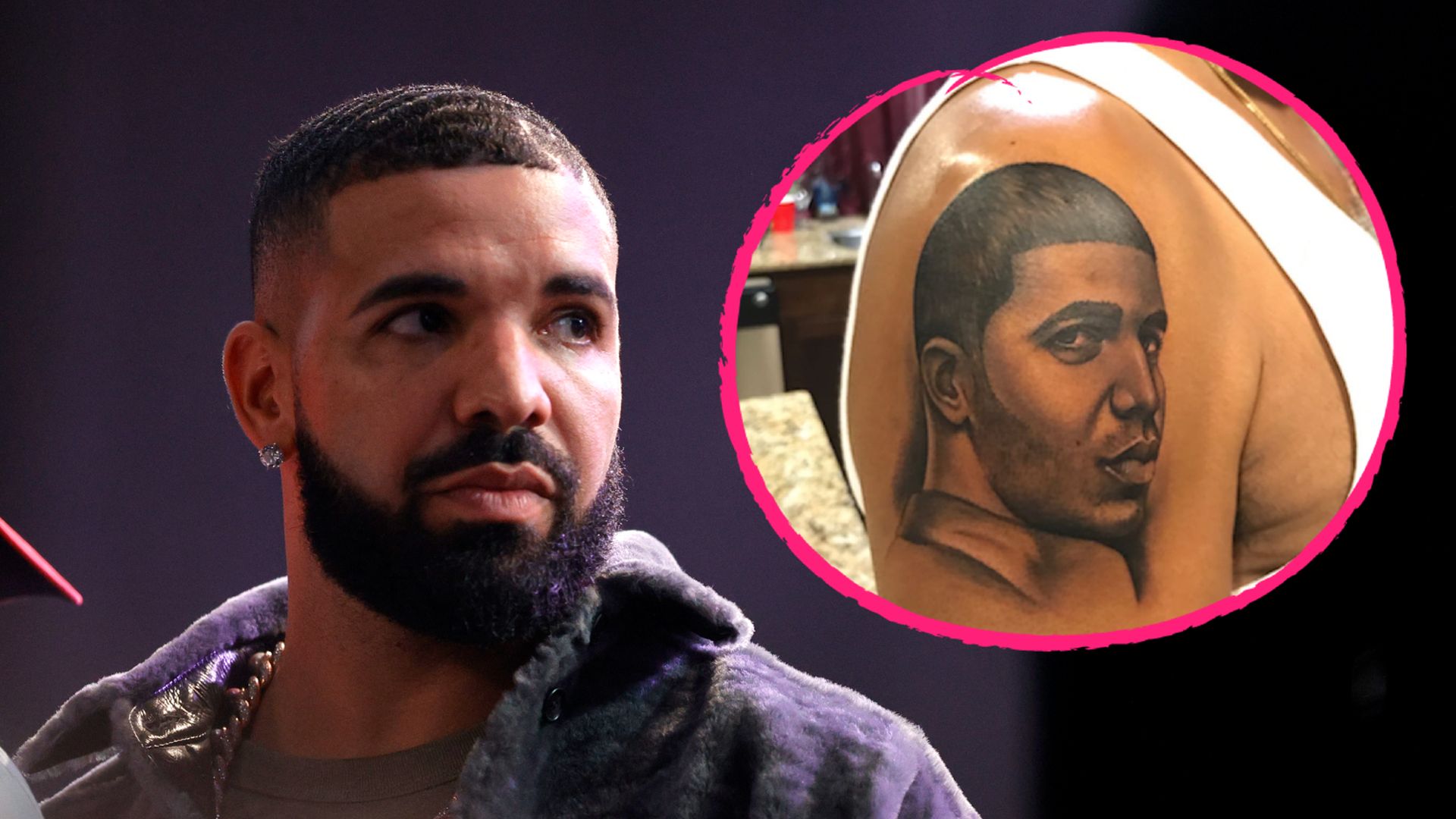Missraten! Drakes Vater hat übles Tattoo seines Gesichts