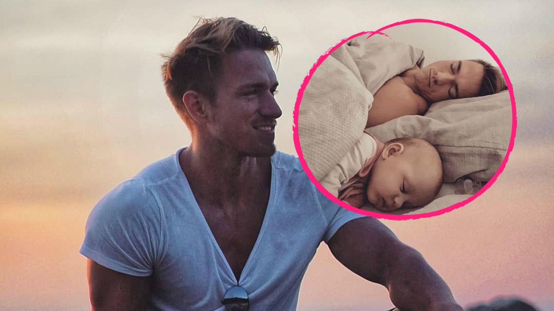 Verschlafen: BTN-Patrick kuschelt mit Töchterchen Lilly